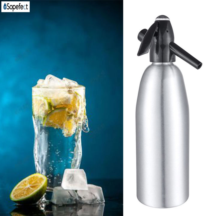 Sopefect Aluminum Soda Siphon 1 Liter Alloy Soda Sparkling Water Maker Fizzy Soda Machine for ...