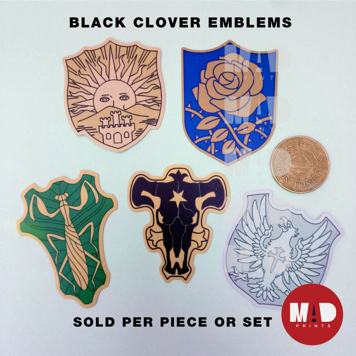 Black Clover Anime - Black Bull - Emblems Waterproof Vinyl Laminated ...