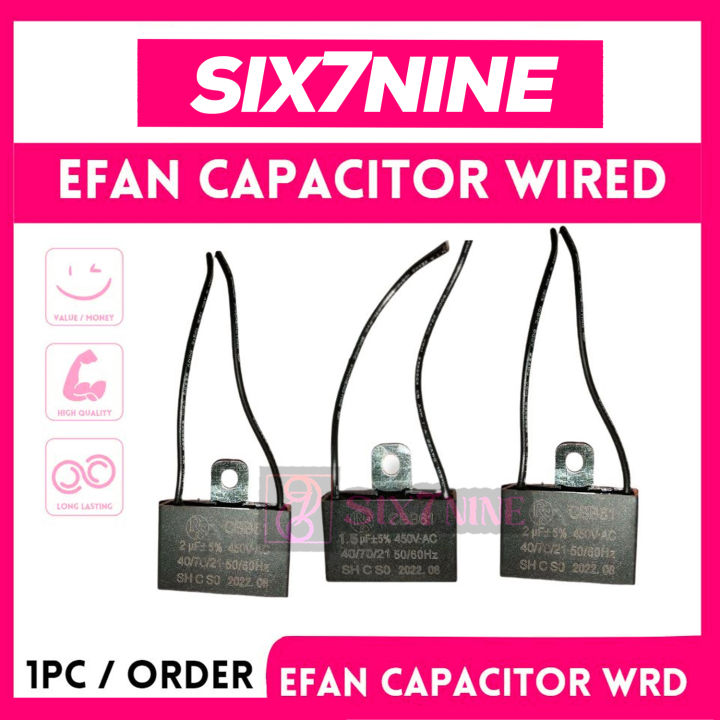ELECTRIC FAN CAPACITOR CAPASITOR WIRED 1.2 uf , 1.5 uf , 2 uf with ...