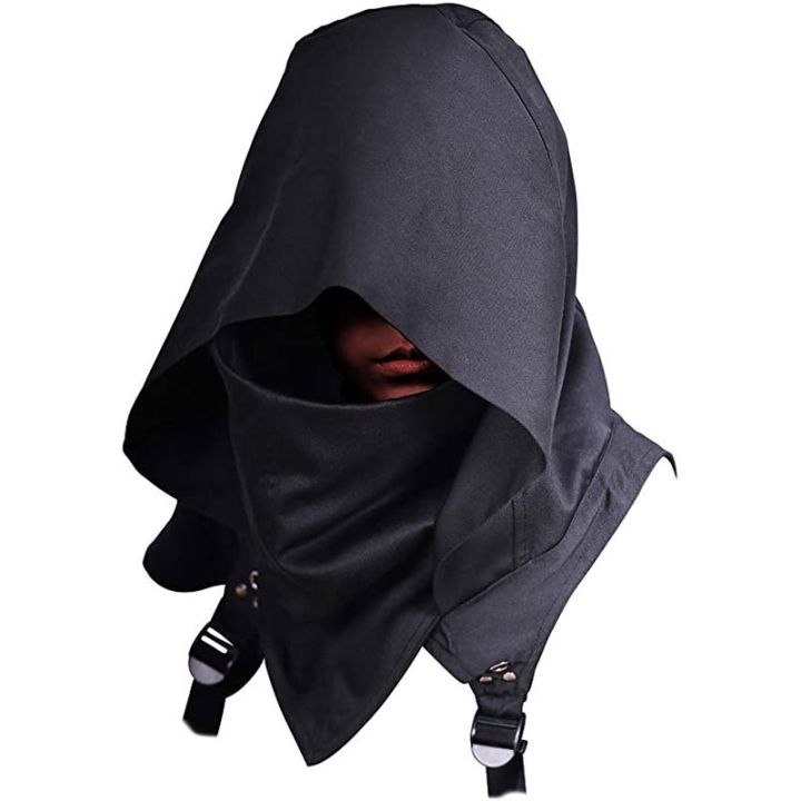 หมวกคอสเพลย์ Assassin's Creed Mask ผ้าฝ้าย กันลม สีดํา สําหรับปาร์ตี้ฮา ...