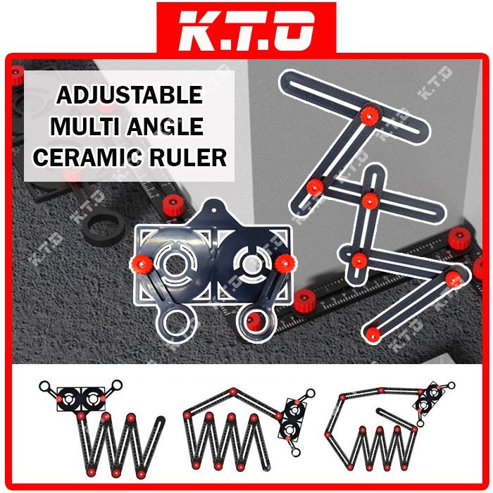 Multi Angle Adjustable 6 Ruler Measuring Foldable Ruler Drill Guide ...