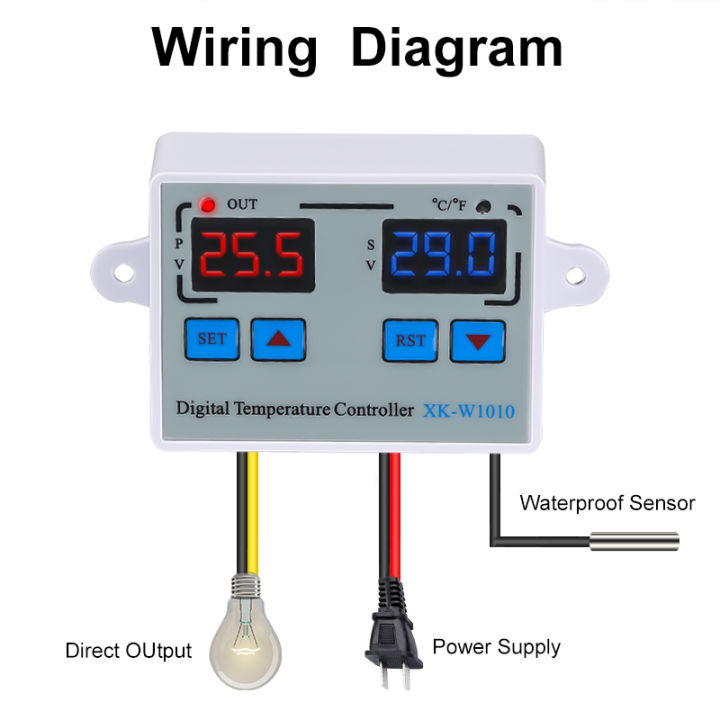 W1010 digital thermostat Celsius Fahrenheit switch constant temperature ...