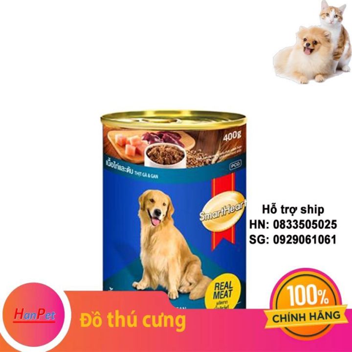Pate cho chó Smartheart dạng lon 400gr Thức ăn chó HƯƠNG VỊ THỊT GÀ VÀ GAN | Lazada.vn