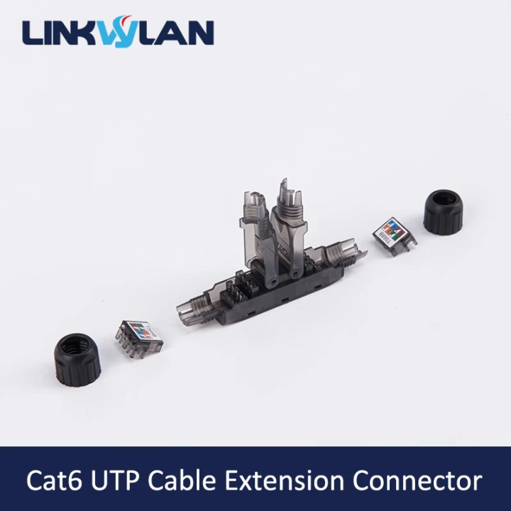 RJ45 Cat6A UTP LAN Cable Tool-less Extension Connector Network Extender ...