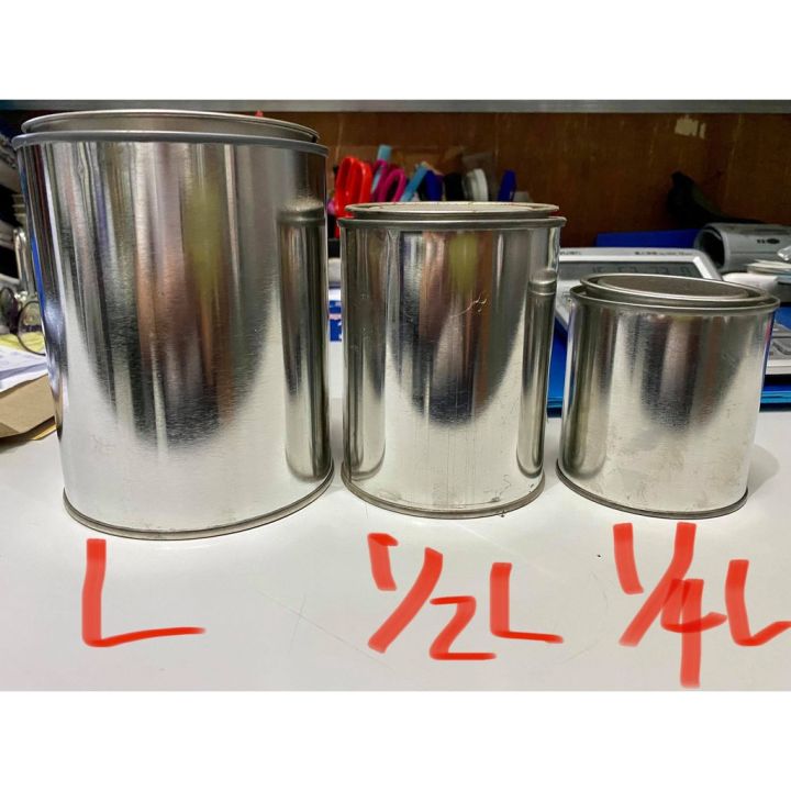 steel gi empty paint tin can diy planters cover liter half round color ...