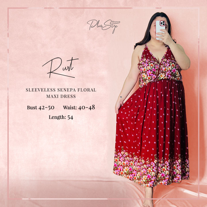 Plus Size Floral Senepa Sleeveless Maxi Dress | Lazada PH