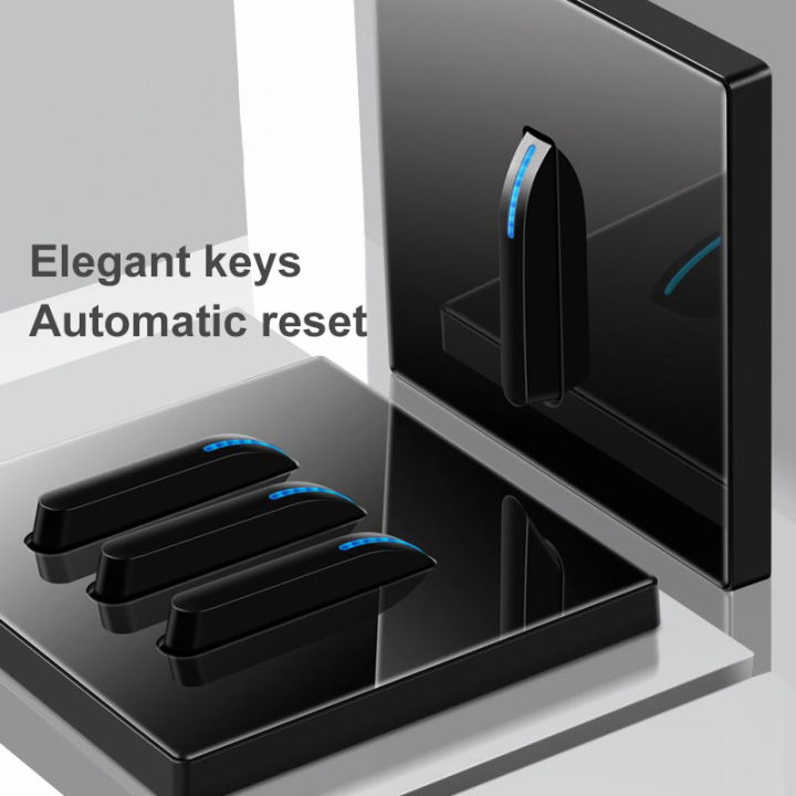 FLKL LED Tempered Glass Switch Black Key Button Panel With LED Light ... FLKL LED Tempered Glass Switch Black Key Button Panel With LED Light ...