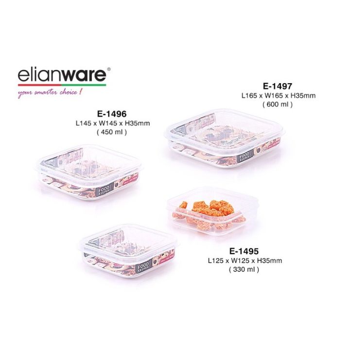 Elianware Transparent Square BPA Free Airtight Food Keeper | Lazada