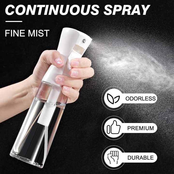 Spray Bottle 200ml / 300ml Continuous Spray Long Press Misty Sprayer ...