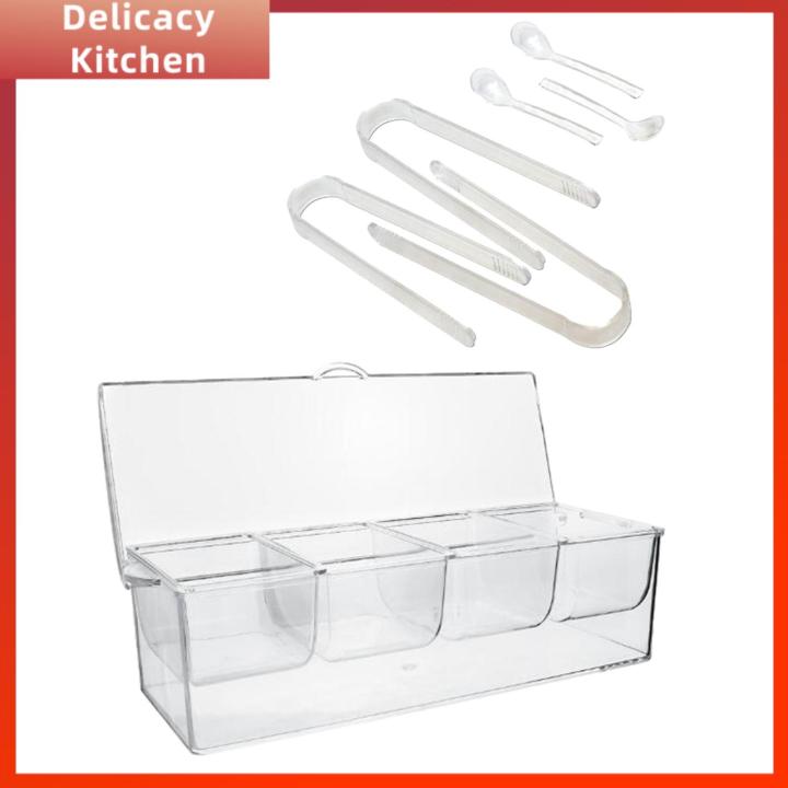 Delicacy Kitchen Chilled Condiment Server with Lid Cold Food Buffet ...