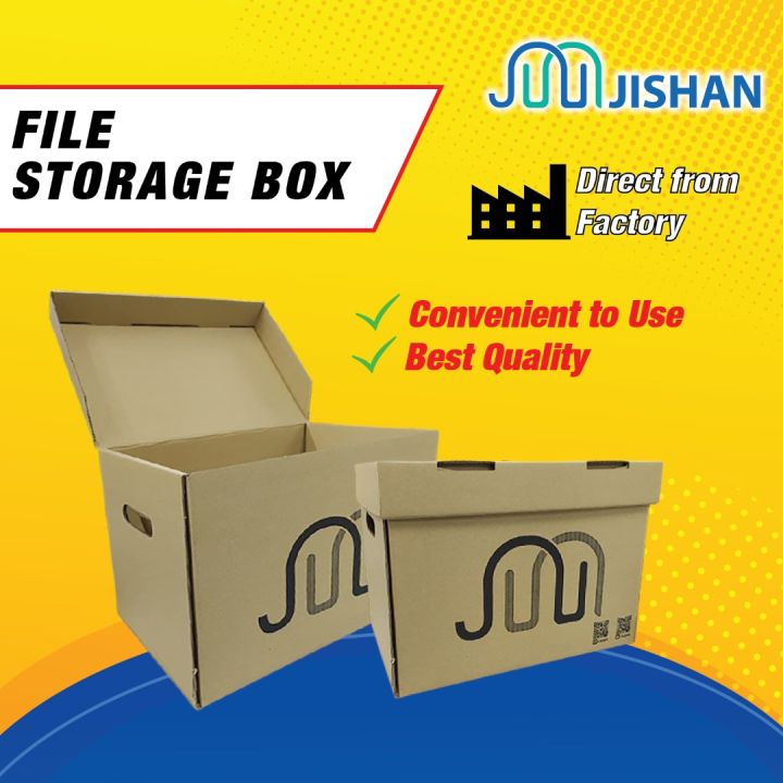 [1pc] File Box with Lid & Handle/A4 Archfile Storage Carton Office ...