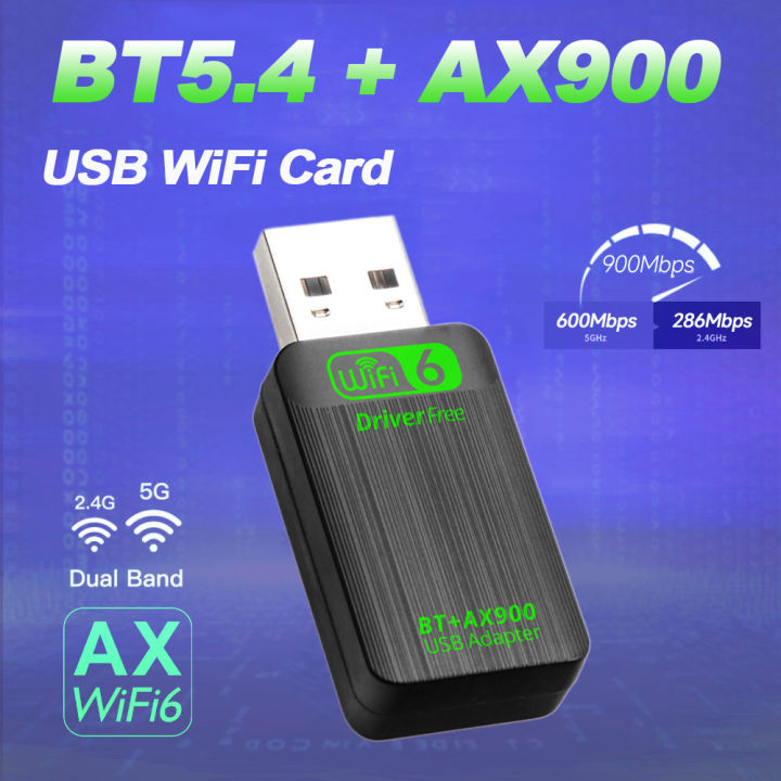AX900 USB WiFi 6 Bluetooth 5.4 Adapter 2in1 Dongle Dual Band 2.4G&5GHz ...