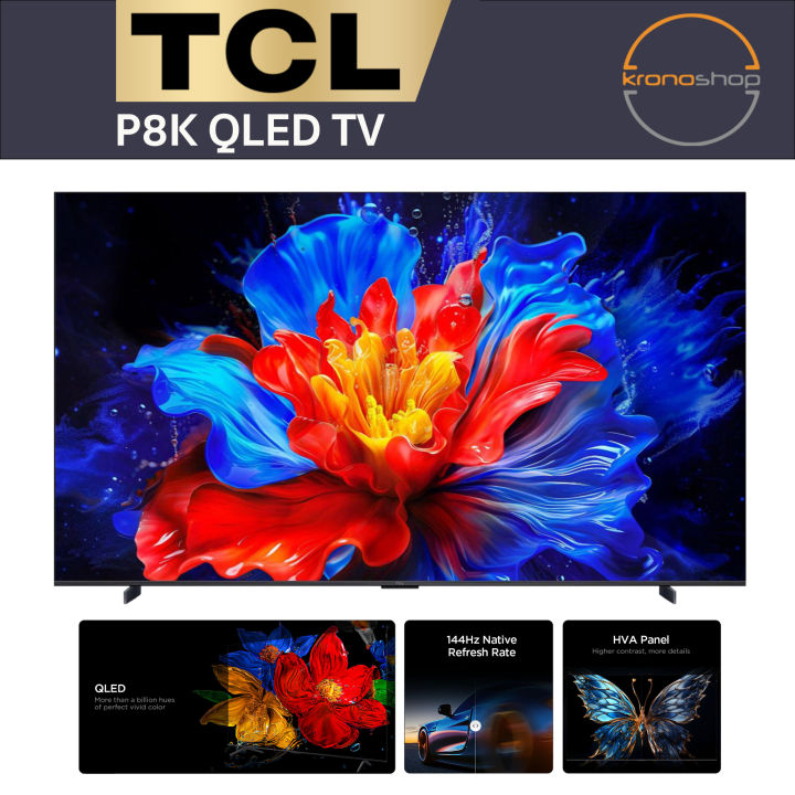TCL P8K 4K QLED Google TV | 85” / 98" | 144Hz | AiPQ Pro Processor ...