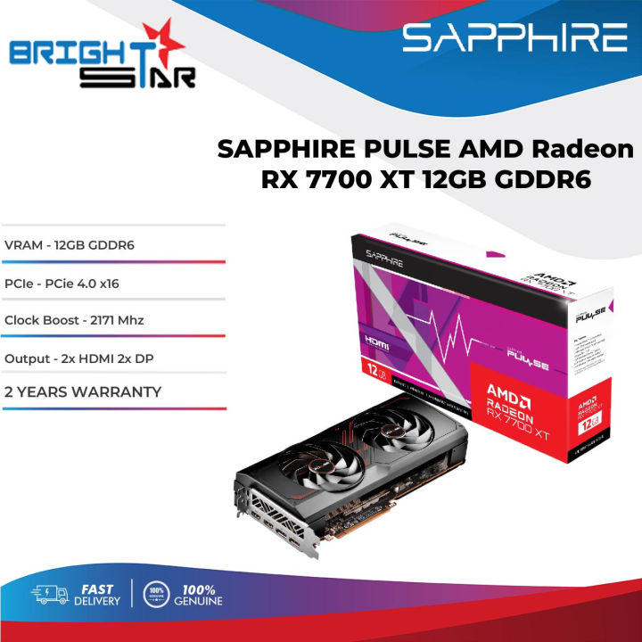 SAPPHIRE PULSE AMD Radeon RX 7700 XT 12GB GDDR6 Graphics Card | Lazada