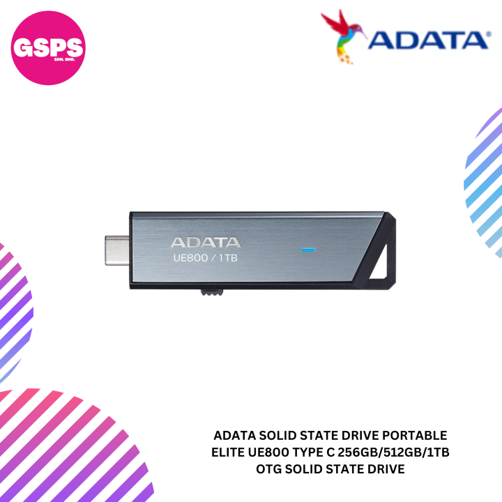 ADATA Solid State Drive PORTABLE ELITE UE800 TYPE C 256GB/512GB/1TB OTG ...