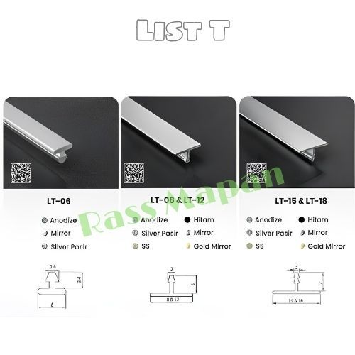 List T Aluminium 8mm, 12mm Merk HUBEN LT-08, LT-12 | Lazada Indonesia