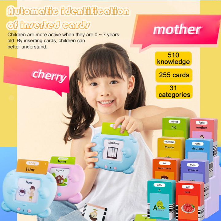 Flash Card Reader Early Education Portable Pronunciation Oral learning ...