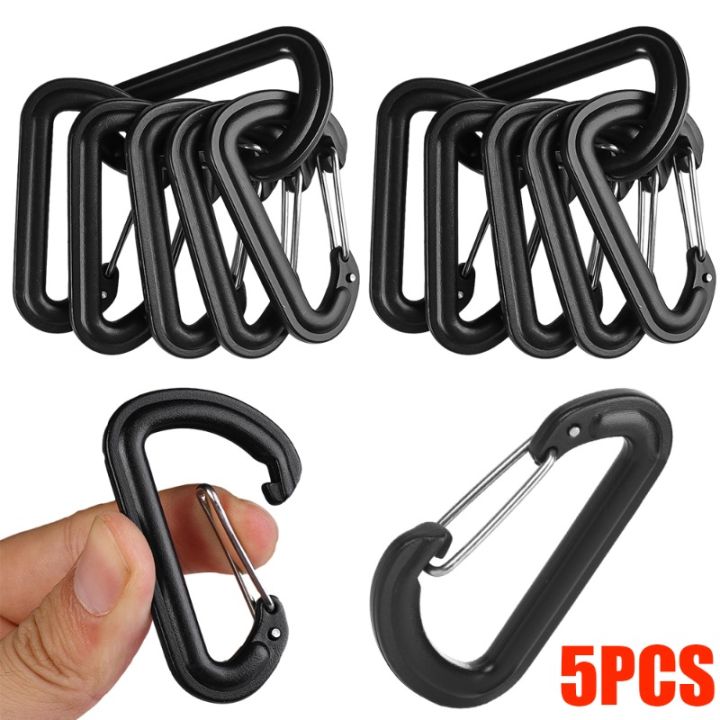 5pcs D Shape Carabiner D-Ring Key Chain Spring Hook Backpack Carabiner ...