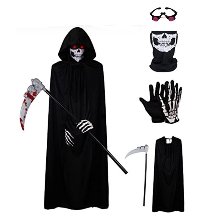 Boyroom 2023 new Halloween Cloak Costume for Kids & Adults, Death Grim ...