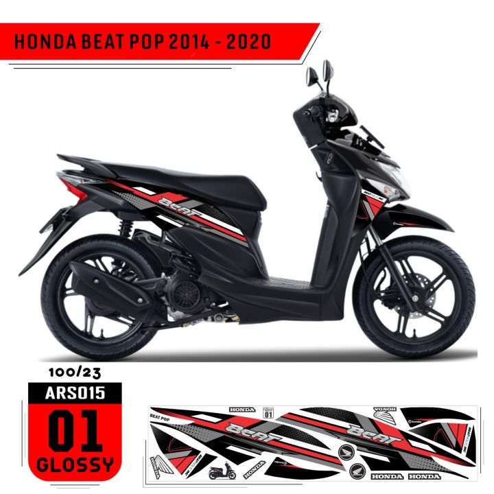 Stiker Striping Honda Beat Pop 110 2014-2019 ARS015 Doff/Glossy Semua ...