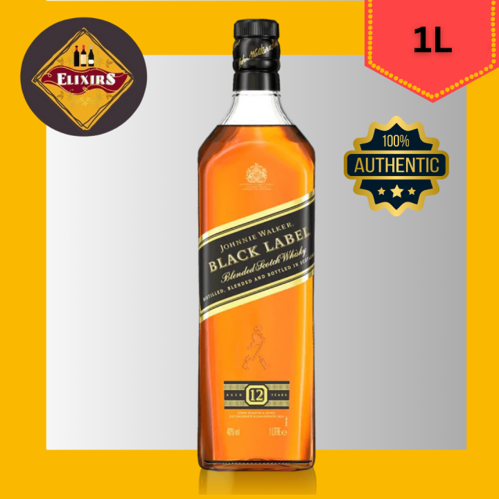 Johnnie Walker Black Label Blended Scotch Whisky 1l No Box Lazada Ph