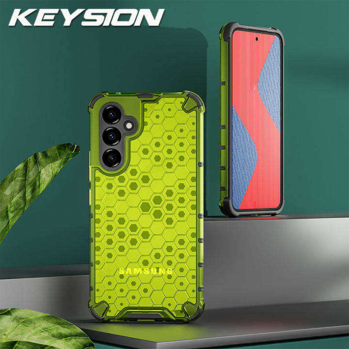 KEYSION เคสเกราะกันกระแทกสำหรับ Samsung A54 5G A34 A14 A13 5G เคส Galaxy โทรศัพท์รังผึ้งโปร่งใส ...