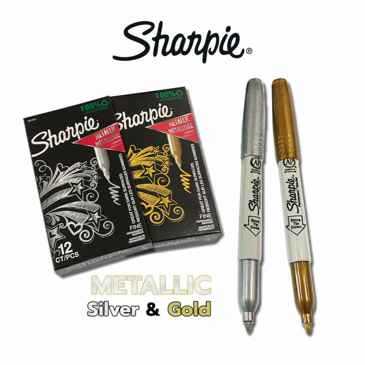 Sharpie Metallic Gold&Silver marker ปากกาชาร์ปี้ Fine marker / ด้าม ...