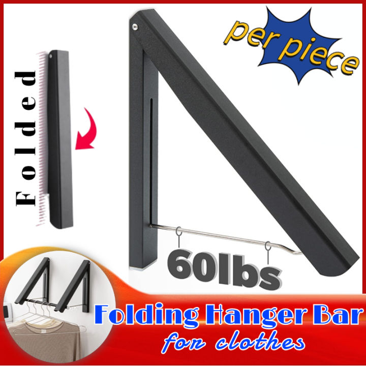 Instant Single Rail Space Saving Folding Clothes Hanger Drying Rack ...