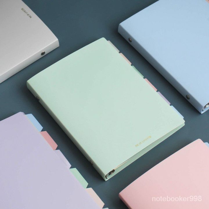 A5(20 holes)/B5(26 holes) Soft Pastel Color Binder Notebook Refillable ...