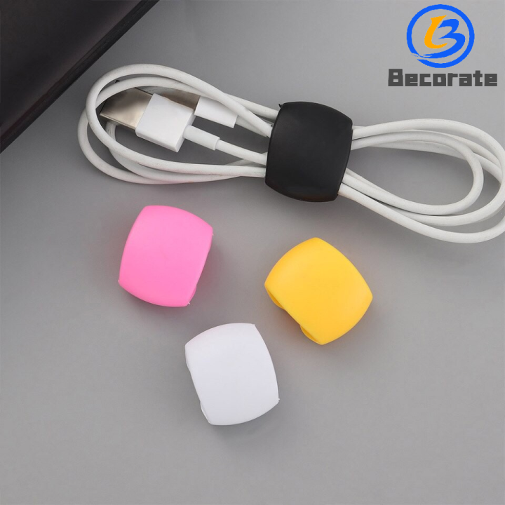 BECORATE 1pc Round Cable Winder USB Clip Holder Charger Desk Tidy Cable ...