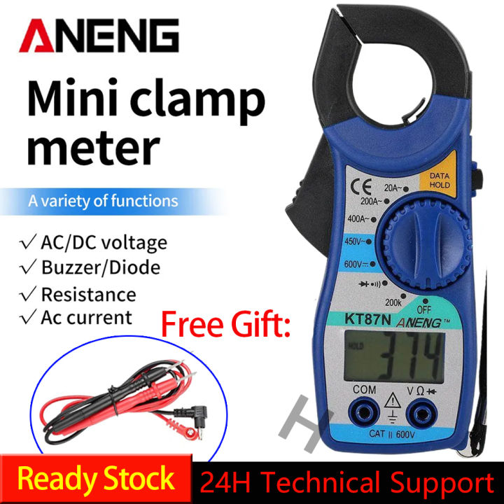 【Free Probe Lead】ANENG KT87N Mini Digital Clamp Meters AC/DC Voltage AC ...
