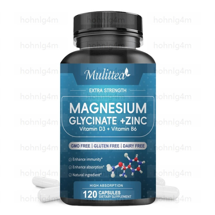 Mulittea Magnesium Glycinate Capsules with Zinc Promotes Nerve, Bowel ...