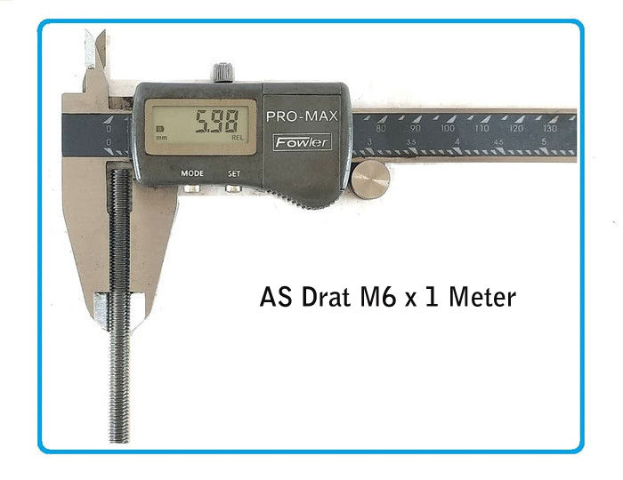 As Full Drat Baut Stainless Long Thread Bolt Stut Bolt M6 X 1 Meter ...