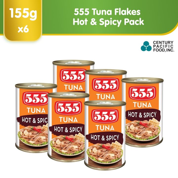 555 Tuna Flakes in Oil Hot & Spicy 155g (Pack of 6pcs) - Healthy ...