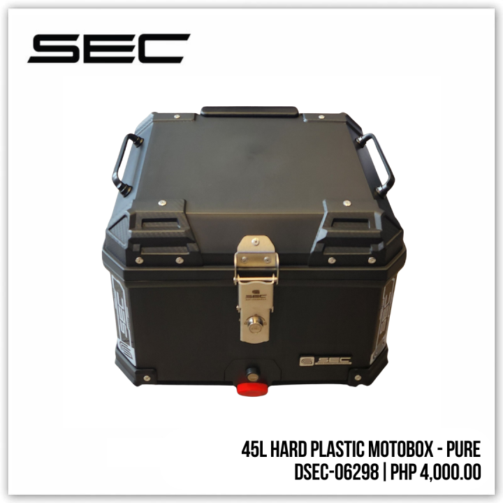 SEC Topbox 45 Liters Top Box for Motorcycle Hard Plastic Motobox - PURE ...