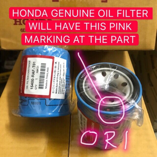 ORIGINAL HONDA GENUINE OIL FILTER ( 15400-RAF-T01 ) MADE IN THAILAND ...