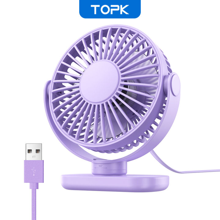 TOPK Mini Portable Fan, USB Desk Electric Fan table for Camping, 360 ...