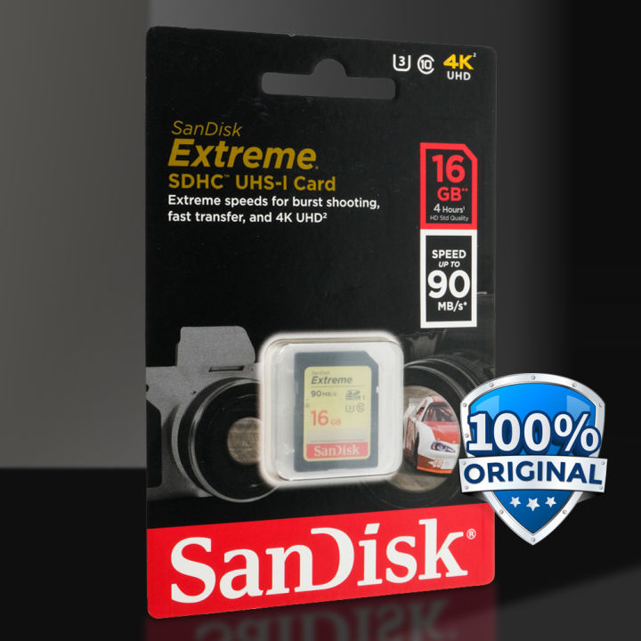 SanDisk Extreme SDHC/XC UHS-I Card V30 Class 10 90MB/s 16GB - SDSDXNE - No Color | Lazada Indonesia