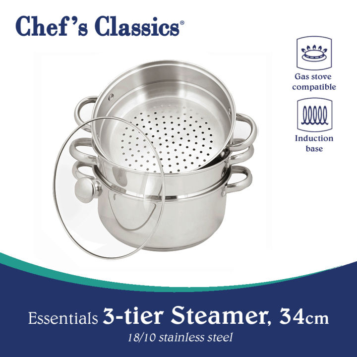Chef's Classics Essentials Stainless Steel 3-Tier Steamer, 34cm | Lazada PH
