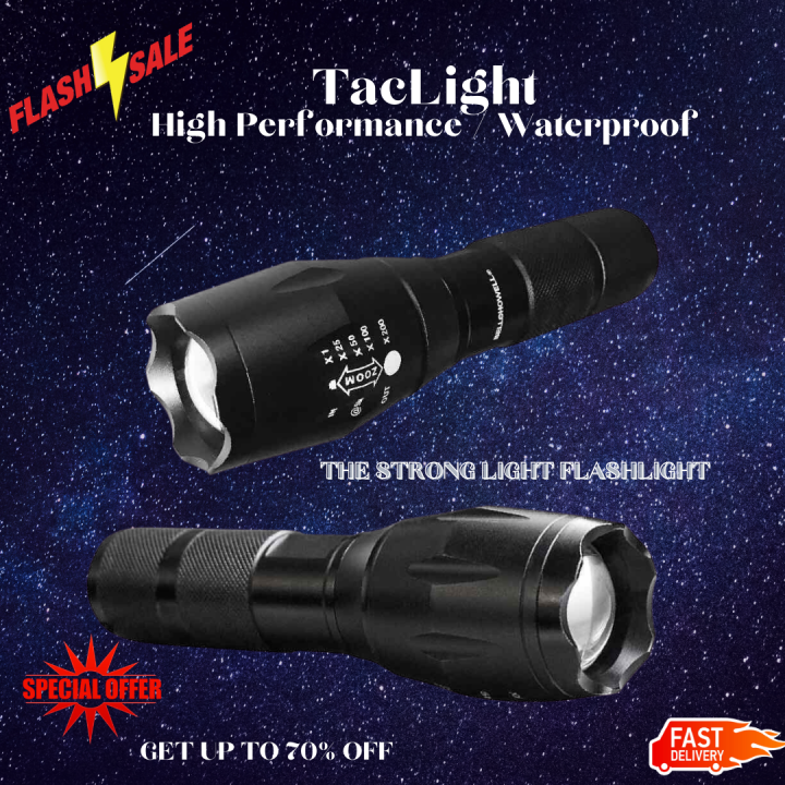 [SALE] Ultra-Bright Tactical Flashlight COMPLETE SET Military TAC Light ...