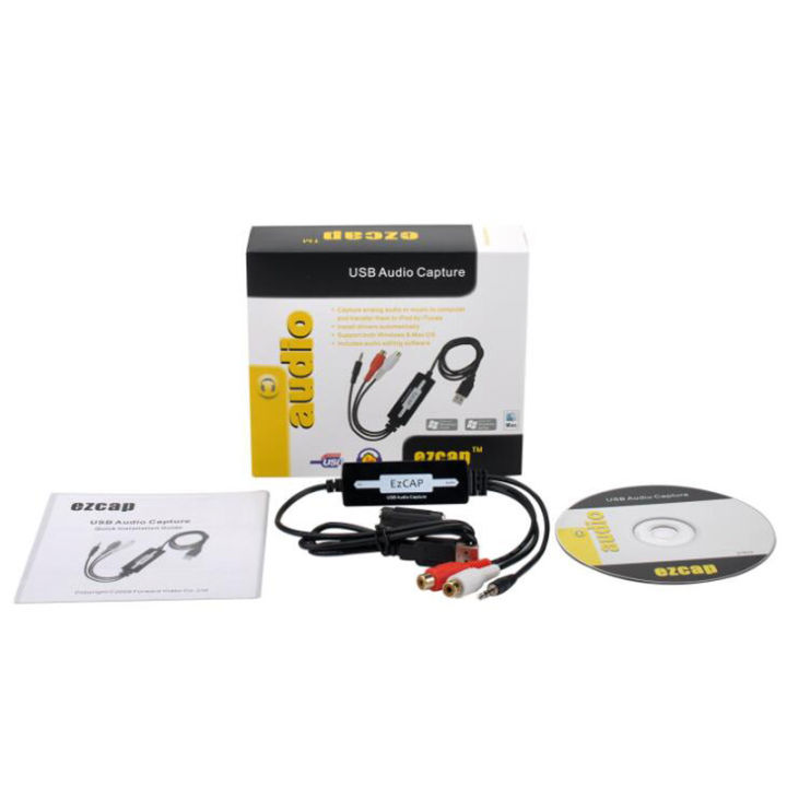 EZCAP USB Audio Capture Grabber Edit 3.5mm Audio Cable To Digital for ...