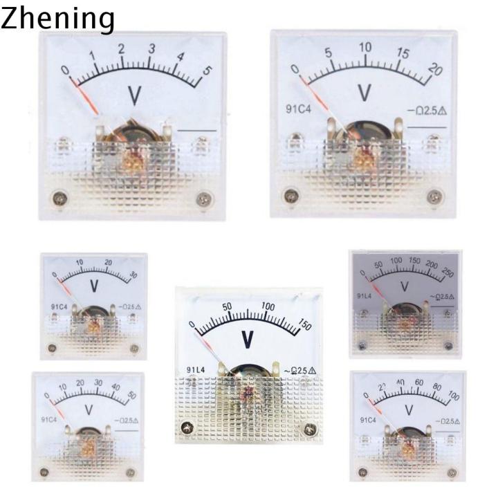ZHENING 91L4 Voltage Meter AC 0-250V Square Pointer Type AC Voltmeter Durable Analog Volt ...