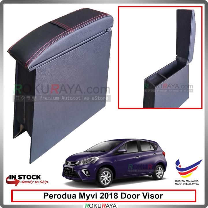 Perodua Myvi Third Generation 3rd Gen 2018 PVC Red Line Armrest Arm ...