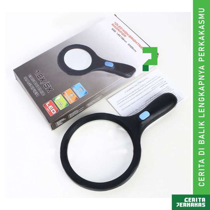 Pembesar Kaca LED AB65 CP / Lampu Lup Lensa Magnifier Handheld ...