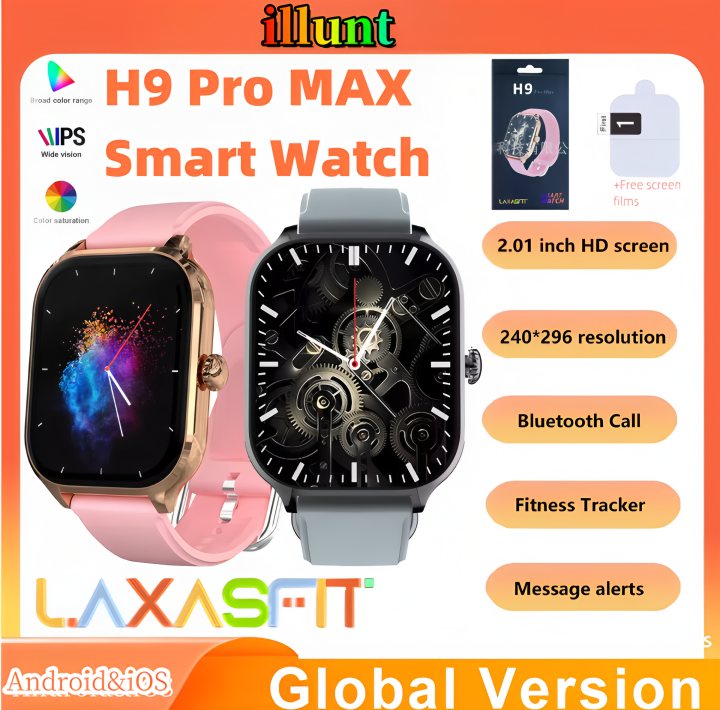 H9 Pro Max Smart Watch Men Women HD 2.01 inch AMOLED Display Heart Rate Bluetooth Call ...