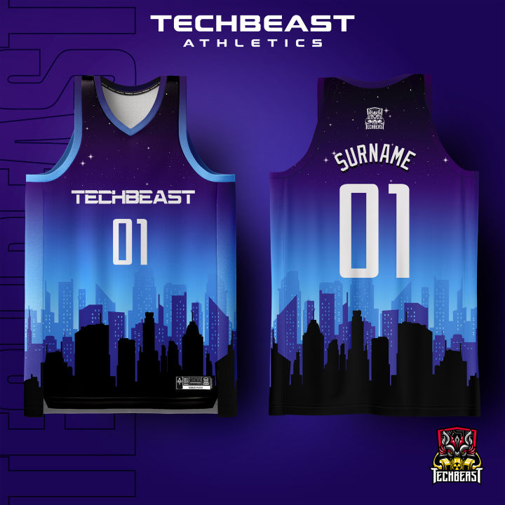 Night City Full Sublimation Basketball Jersey Techbeast ( CUSTOM NAME + NUMBER ) | Lazada PH