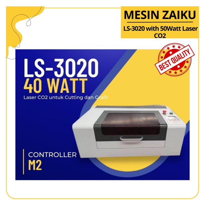 Zaiku Mesin CNC LS-3020 with 50Watt Laser CO2 untuk Cutting dan Grafir ...