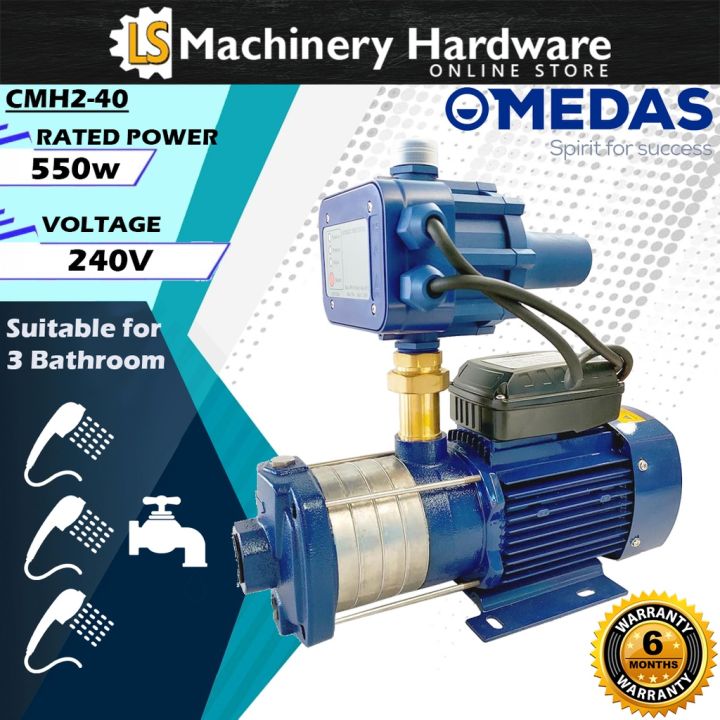 MEDAS 550Watt Home Booster Water Pump CMH2-40 - Suitable for 3 Bathroom ...