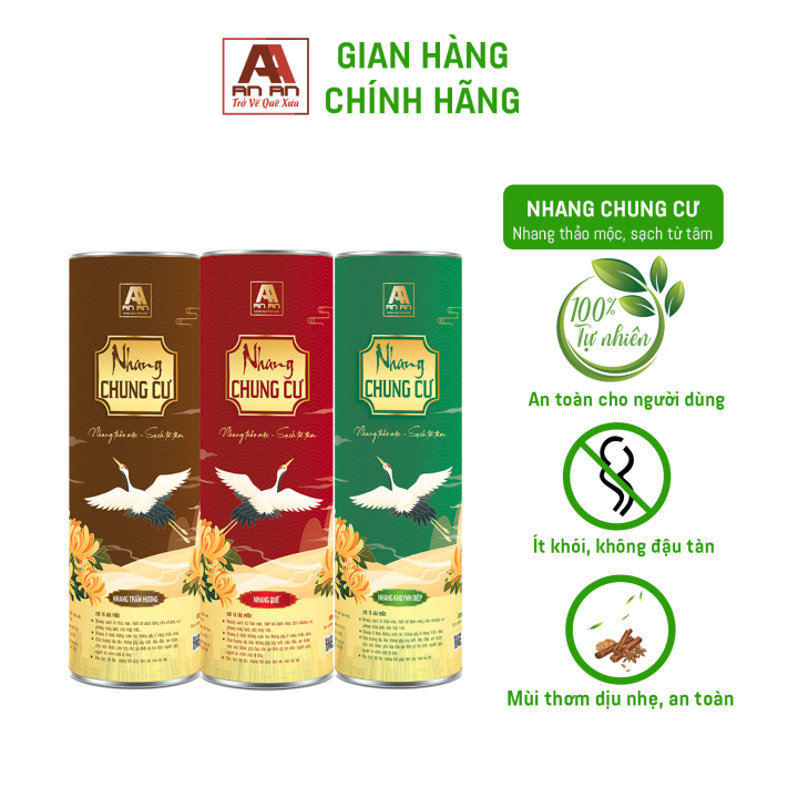 Bộ 3 nhang chung cư Trầm hương, Quế , Khuynh diệp ít khói không hóa ...
