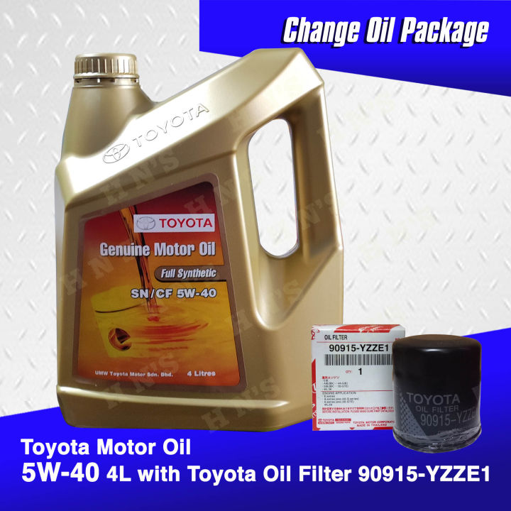 Toyota Genuine Motor Oil Full Synthetic 5W-40 Oil Change Bundle For ...